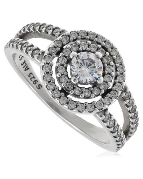 Pandora Ladies Sterling Sparkling Double Halo Ring In White Lyst Uk