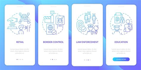Biometric Technology Implementation Blue Gradient Onboarding Mobile App