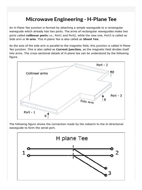 Microwave Engineering H Plane Tee Pdf Applied Mathematics Algebra