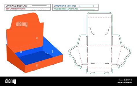 Display Box Empty Holder Box Self Box Blank Display Box Die Line