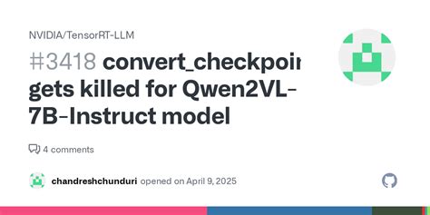Convertcheckpoint Gets Killed For Qwen2vl 7b Instruct Model · Issue