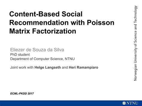 Content Based Social Recommendation With Poisson Matrix Factorization