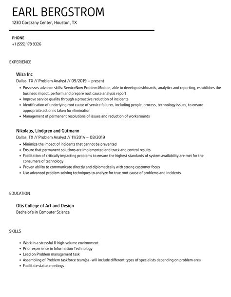 Problem Analyst Resume Samples Velvet Jobs Problem Analyst Resume Samples Velvet Jobs