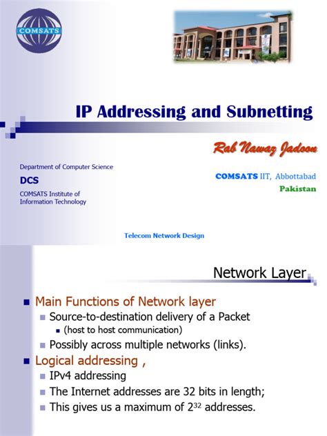 Lecture 16 Ip Addressing And Subnetting By Rab Nawaz Jadoon Pdf