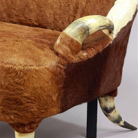 Large Antique Sofa With Long Horn Decoration Austria Circa 1870 For