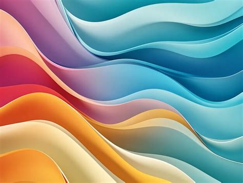 Soft Pastel Abstract Waves With Smooth Layered Curves In Shades Of Pink Blue And Purple Creating
