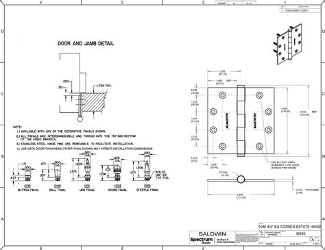 Baldwin 1045033inrp Vintage Brass Nrp 4 12 X 4 12 Square Corner Brass Hinge