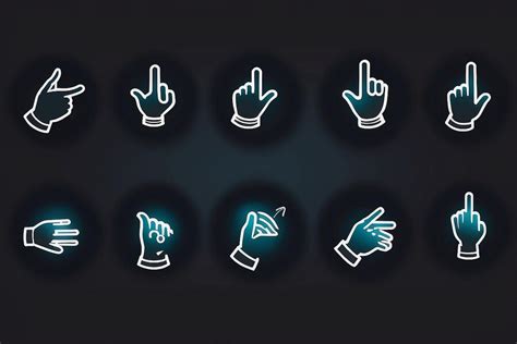 hand cursor icon set click icon vector hand click pointer premium ai