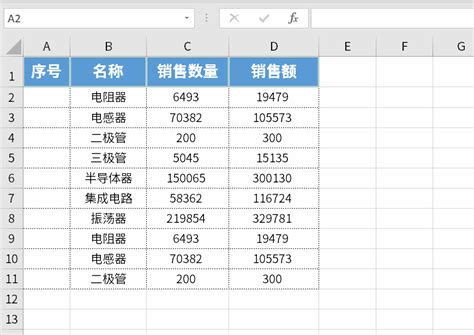 Excel中生成可自动更新的连续序号，且不受删除或增加行的技巧