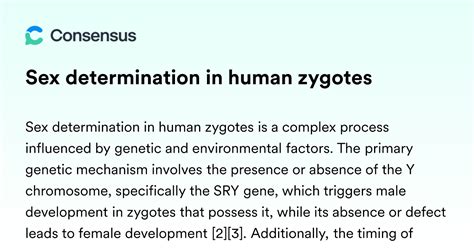 Sex Determination In Human Zygotes Consensus Academic Search Engine