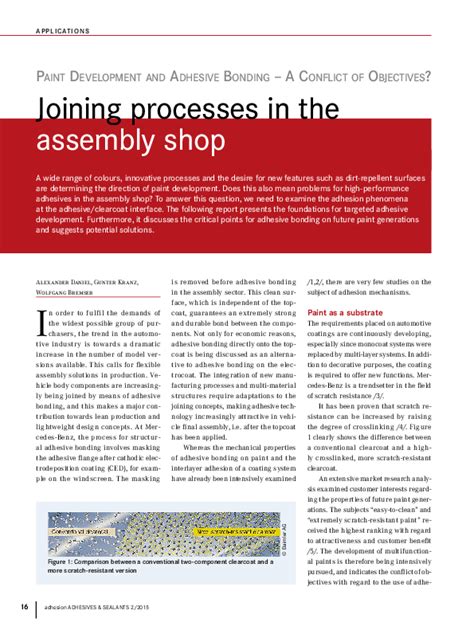 Pdf Joining Processes In The Assembly Shop