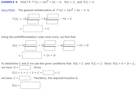 Solved Example 4 Find Fif F X 12x2 6x 4 F 0 2