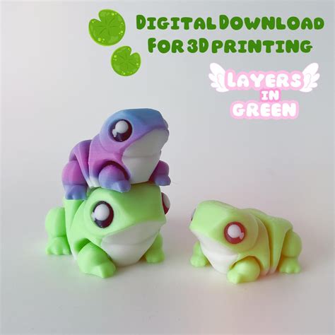 Chonky Frog Stl File Flexi Fidget Toy Digital Download Etsy