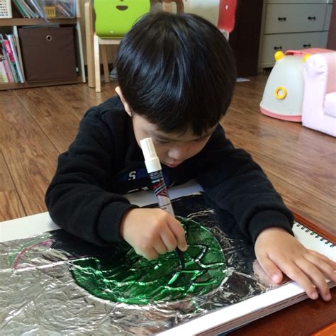 호일그림 그리기 수박 아동미술 샬롯의미술관 네이버 블로그