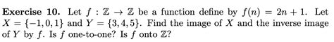 solved exercise 10 ﻿let f z→z ﻿be a function define by