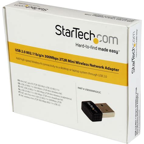 StarTech Com USB 2 0 300 Mbps Mini Wireless N Network Adapter 802 11n 2T2R WiFi Adapter