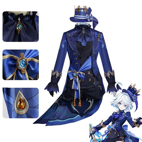 Genshin Impact Furina Cosplay Costume Black Outfit Hqcosplay