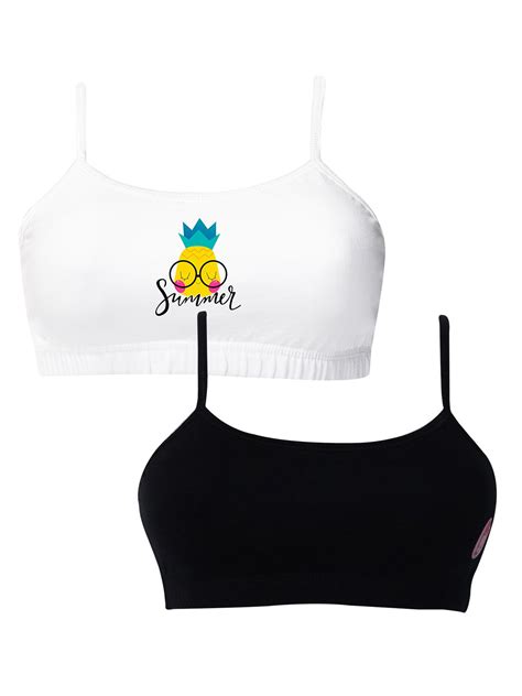 Buy Girls Pack Of 2 Double Layer Premium Cotton Non Wired Non Padded
