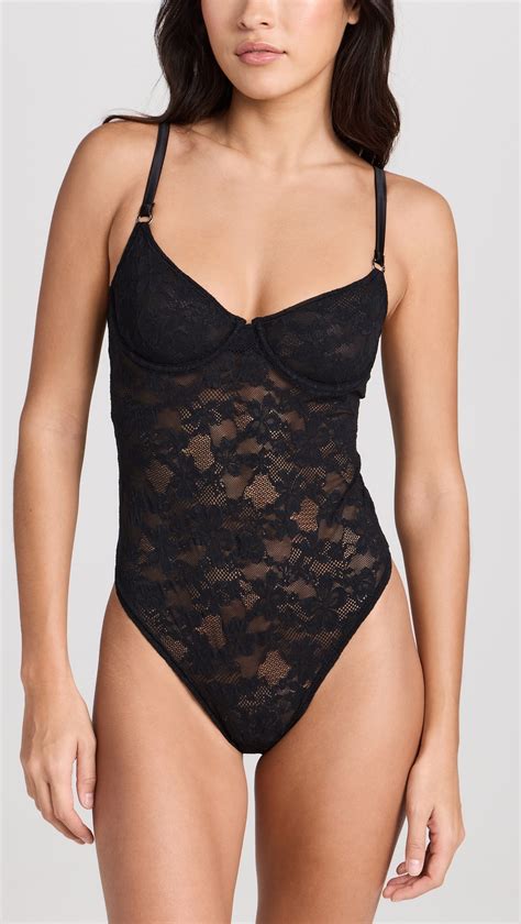Fleur Du Mal Le Stretch Multifit Lace Thong Bodysuit Shopbop