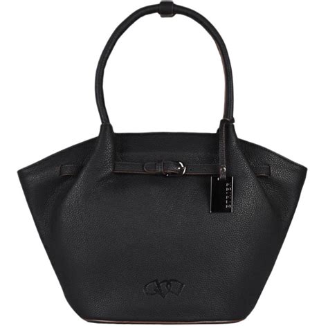 Etrier Ecuyer Sac Shopping Cuir Noir