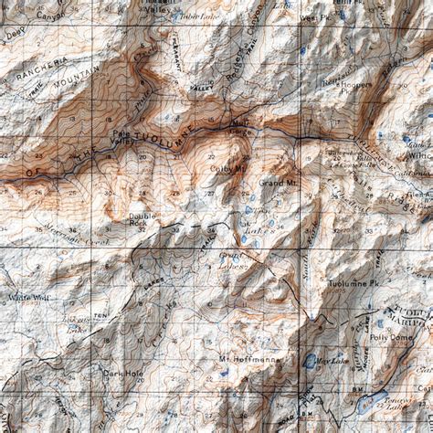 Topographic Map Of Yosemite 3d Map Geoartmaps