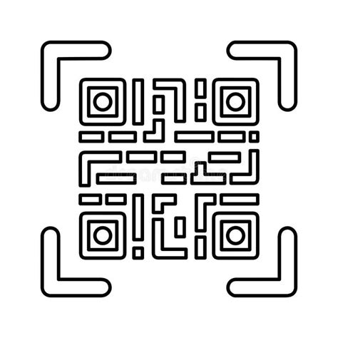 Scanner Barcode Qr Code Outline Icon Line Art Sketch Stock Illustration Illustration Of