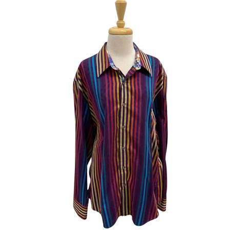 Robert Graham Striped Long Sleeve Shirt Size Xxls