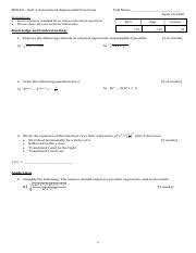 Unit 4 Assessment Pdf MCR3U Unit 4 Assessment Exponential Functions Full Name April 29 2020