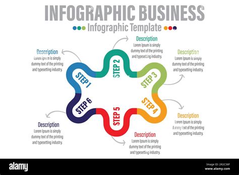 Chain Infographic Design With Six 6 Steps Six 6 Option For Data Visualization Diagram Annual