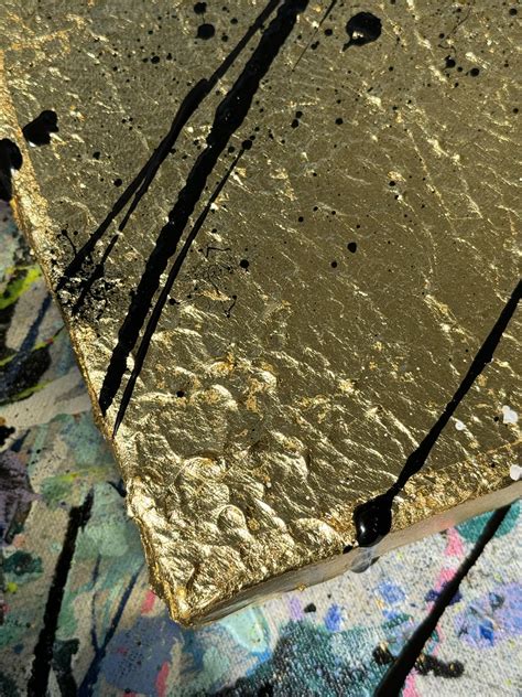 Gold Gold Leaf Mixed Media Art Lovers Australia