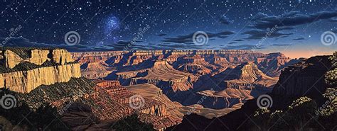 Grand Canyon Usa Hyper Realistic Drawing Stock Illustration