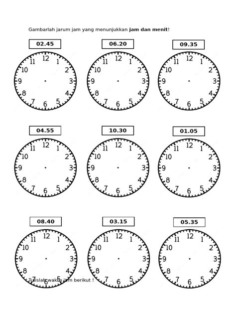 Gambarlah Jarum Jam Yang Menunjukkan Jam Dan Menit Baru Pdf