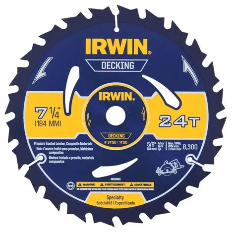 Irwin Marathon 7 1 4 Inch Carbide Circular Saw Blade 24 Teeth Durable