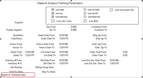 Material Analysis Report Rfms Help Desk