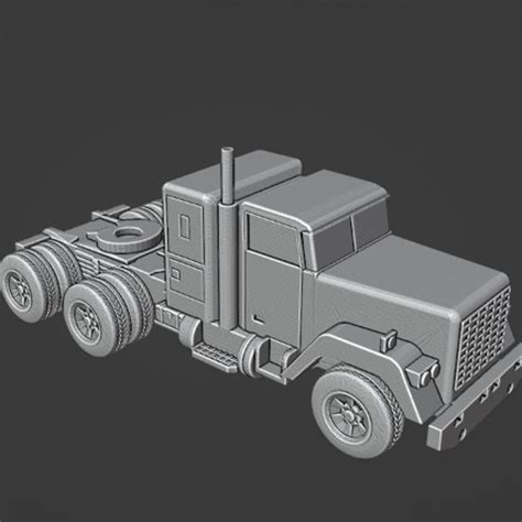 3d Printable Modern Semi Tractor Trailer Cab By Michael Crossman