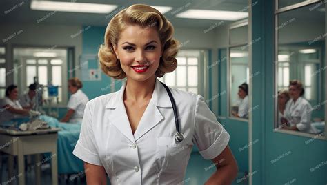 1940s Style Pin Up Nurse Image 4080 X 2304 Px