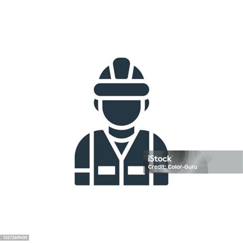 작업자 아이콘입니다 웹 사이트 디자인 및 모바일 앱 개발 인쇄를위한 글리프 작업자 아이콘 흰색 배경에 격리 된 채워진 건설 컬렉션의 작업자 아이콘 0명에 대한 스톡 벡터