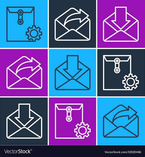 set line envelope setting envelope and outgoing vector image