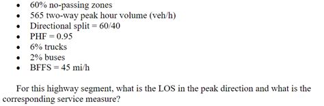 solved problem 4 a class ii two lane highway segment has