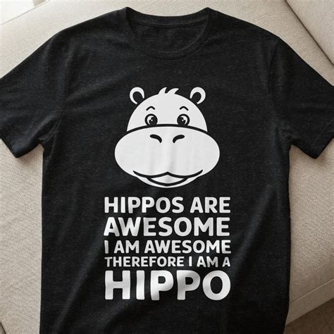 Awesome Hippo Png Hippo Shirt Design Cute Hippo Sublimation Design