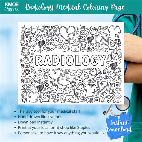 Radiology Coloring Page Nurse Appreciation T Adult Coloring Book