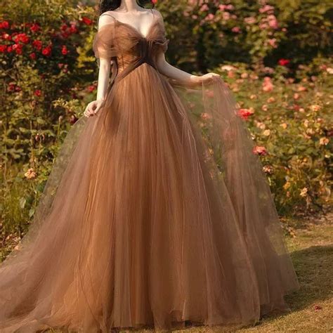 Pin On Dresses Brown Prom Dress Poofy Prom Dresses Pretty Prom Dresses