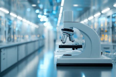 Modern Laboratory Equipped With Advanced Microscope For Scientific