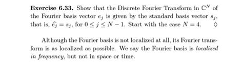 Solved Exercise Show That The Discrete Fourier Chegg
