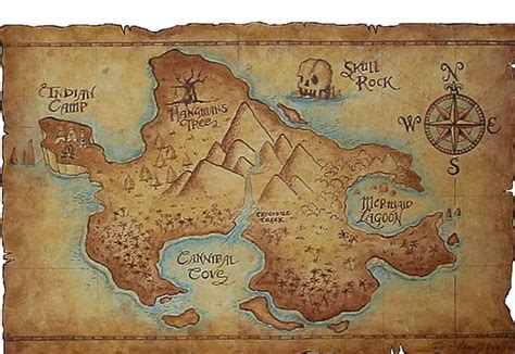 Map Of Neverland Neverland Map Peter Pan Nursery Pirate Maps
