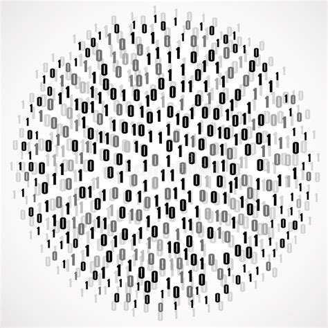 abstract technology background with binary computer code in circle