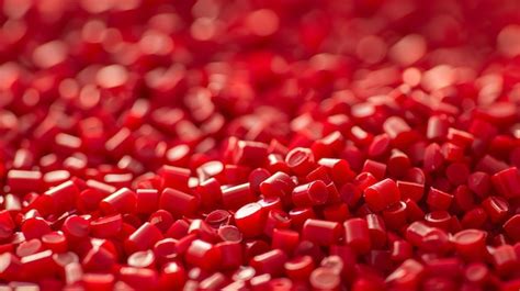 Premium Photo Red Plastic Pellets Background Closeup Plastic Granules