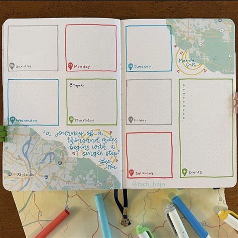 Travelers Map With Markers And Pens Map Journal Ideas Bujo Travel