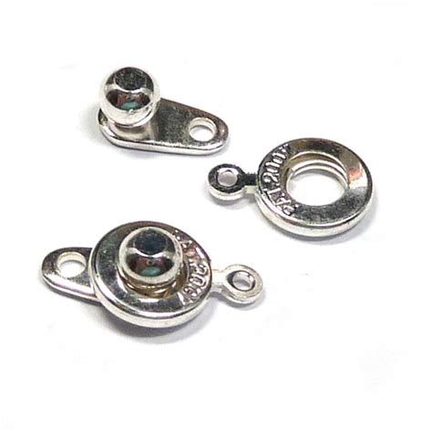 Ball And Socket Clasp Låsknapplås Silverfärg 8 Mm Fru Pärla