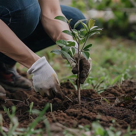 Premium Photo Planting A Young Tree Sapling